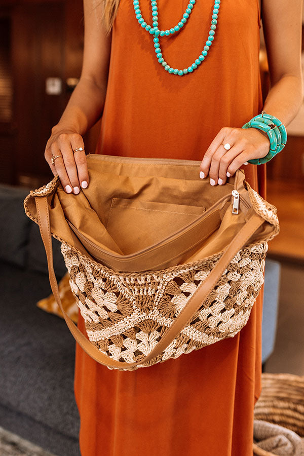 Lovely Island Woven Tote In Tan • Impressions Online Boutique