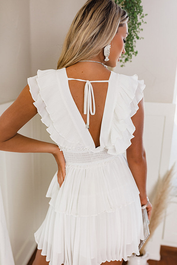 Pastries In Paris Pleated Dress In White • Impressions Online Boutique