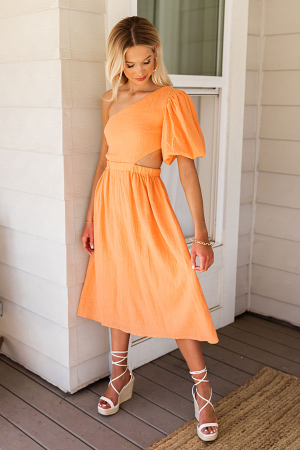 Saltwater Taffy Cut Out Dress In Orange • Impressions Online Boutique