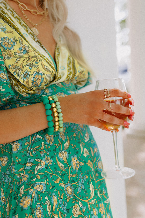 Vibe Check Bracelet Set In Turquoise • Impressions Online Boutique