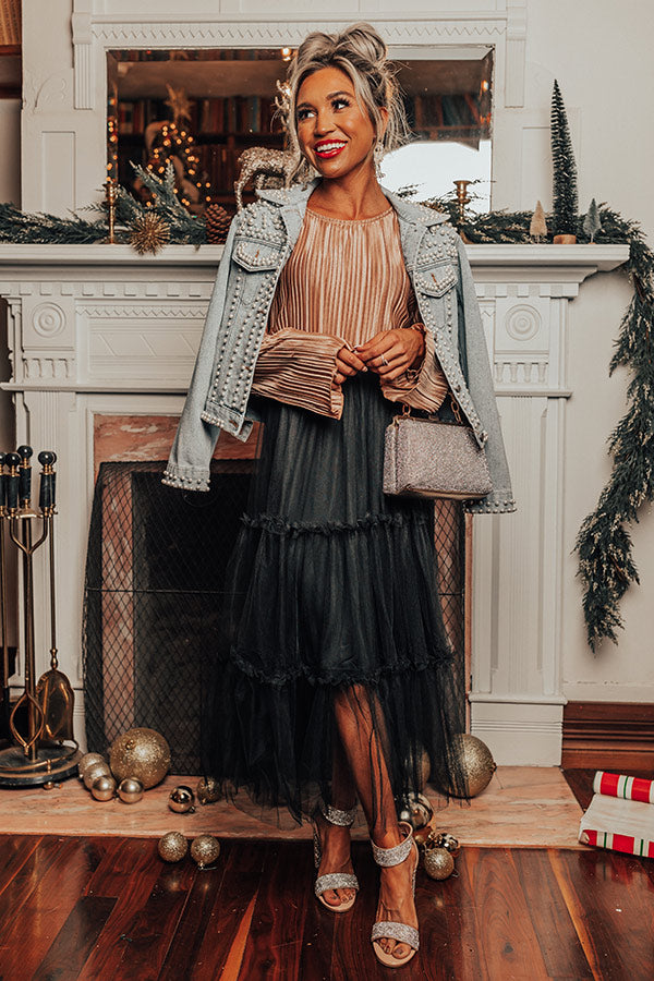 The Rhys Embellished Denim Jacket In Light Wash – Impressions Online ...