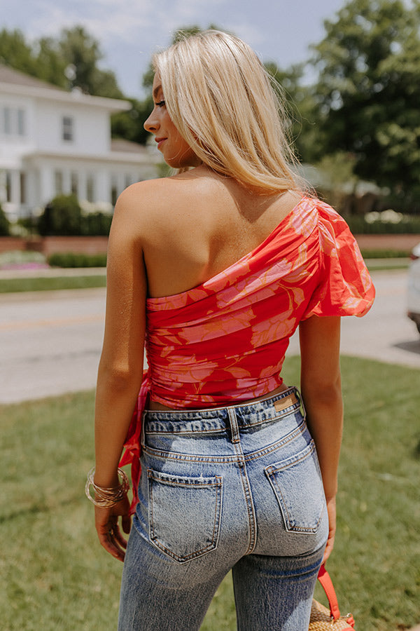 Red Off The Shoulder Crop Top