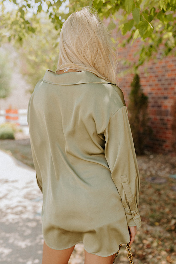 Simply Charmed Button Up Top In Sage • Impressions Online Boutique