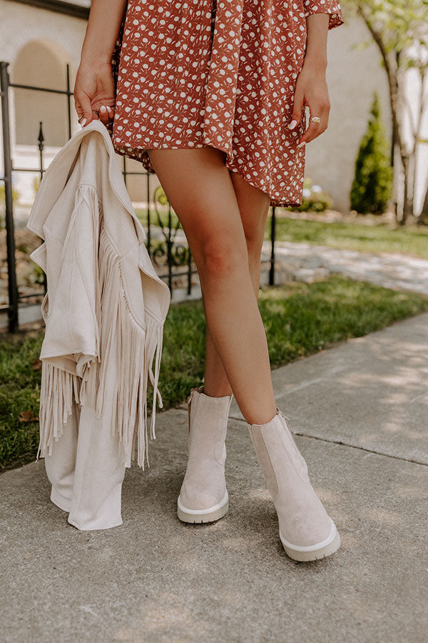The Lennora Faux Suede Bootie • Impressions Online Boutique