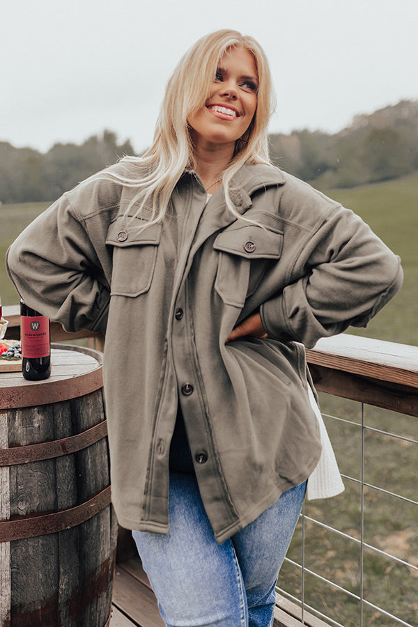 Wake Up Call Jacket In Olive Curves • Impressions Online Boutique