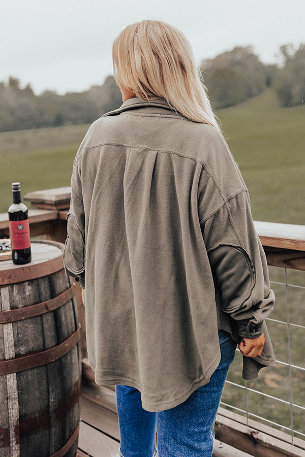 Wake Up Call Jacket In Olive Curves • Impressions Online Boutique