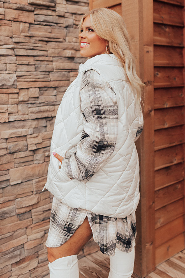 Fireside Divine Quilted Vest In Ivory Curves • Impressions Online Boutique