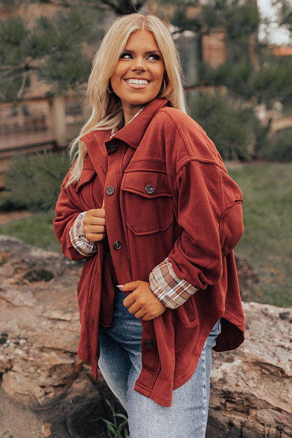 Wake Up Call Jacket In Dark Rust Curves • Impressions Online Boutique