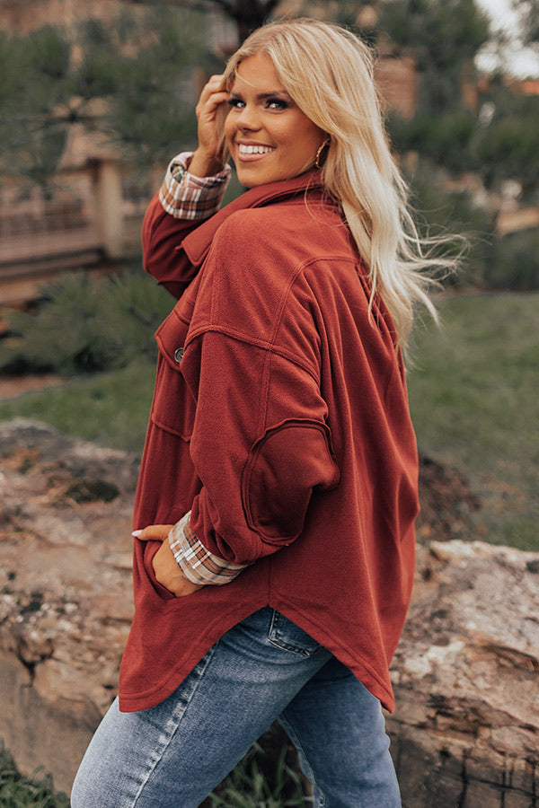 Wake Up Call Jacket In Dark Rust Curves • Impressions Online Boutique