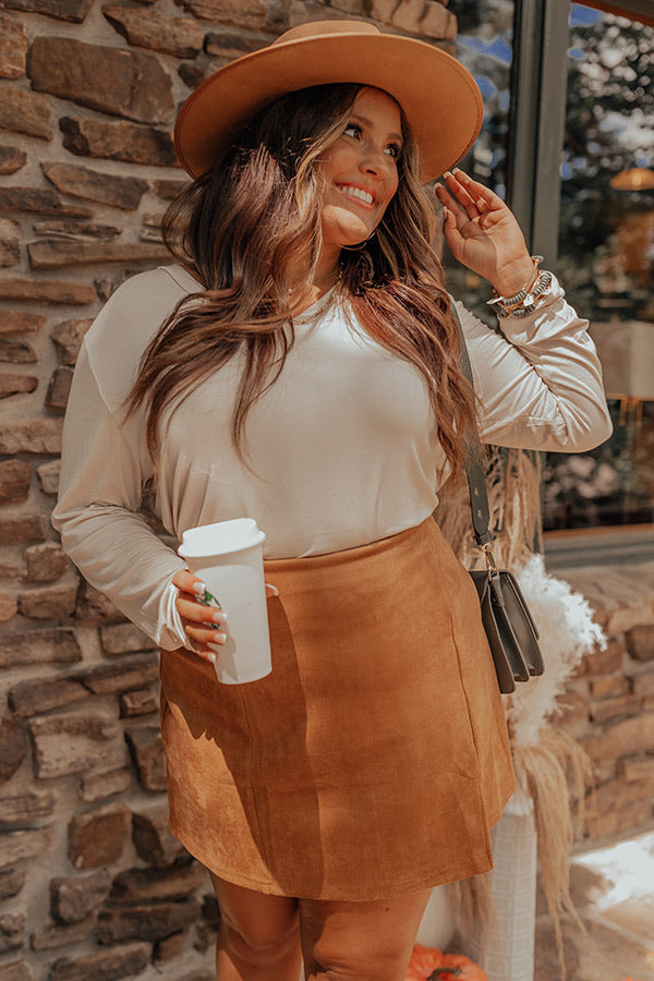 Casual Drop Shift Top In Cream Curves • Impressions Online Boutique