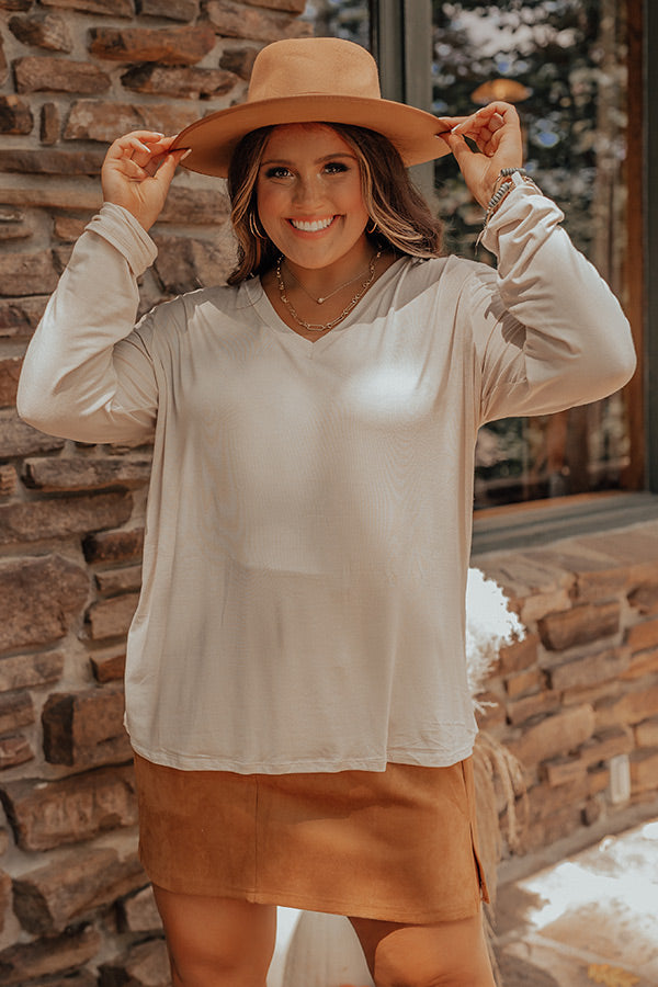 Casual Drop Shift Top In Cream Curves • Impressions Online Boutique