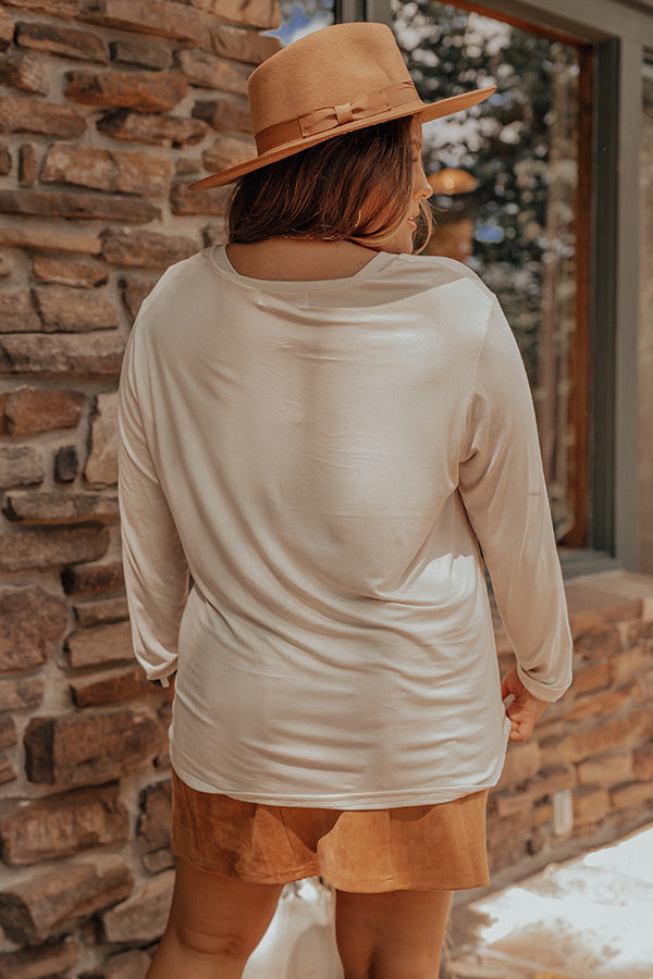Casual Drop Shift Top In Cream Curves • Impressions Online Boutique