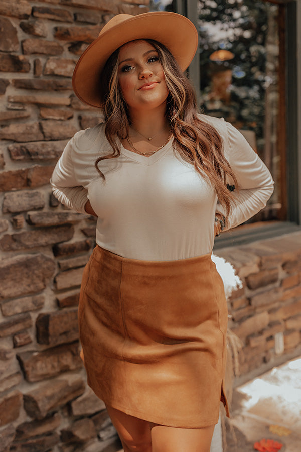 Casual Drop Shift Top In Cream Curves • Impressions Online Boutique