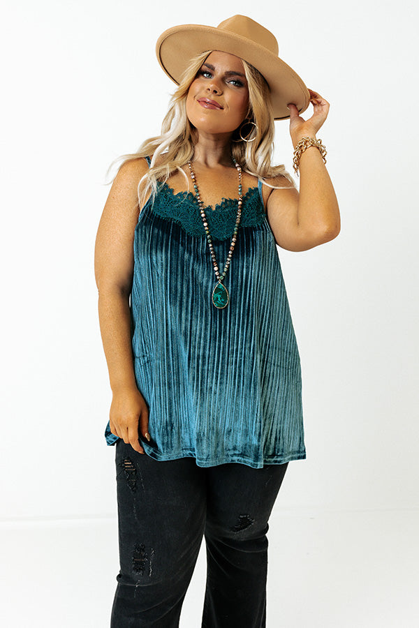 Finding Romance Velvet Tank In Teal Curves • Impressions Online Boutique