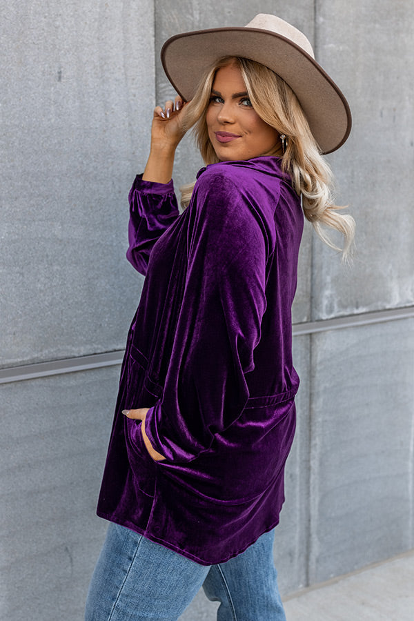 Apple Cider Sips Velvet Top In Purple Curves • Impressions Online Boutique