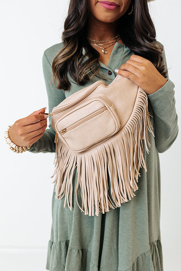 Trip Of My Life Fringe Fanny Pack In Natural – Impressions Online Boutique