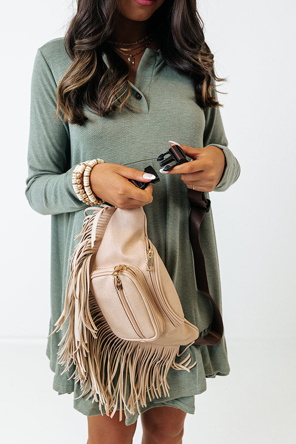 Trip Of My Life Fringe Fanny Pack In Natural – Impressions Online Boutique