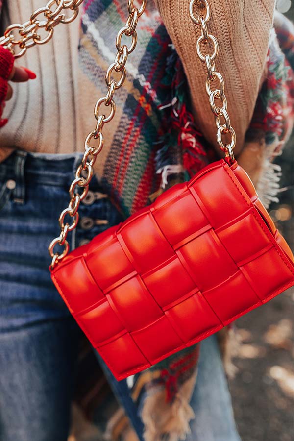Luxe Landing Faux Leather Purse In Red • Impressions Online Boutique