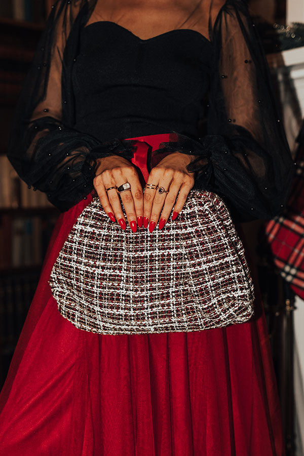Brunch In Nashville Tweed Crossbody In Wine – Impressions Online Boutique