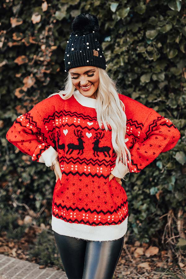 Deck The Halls Sweater In Red • Impressions Online Boutique