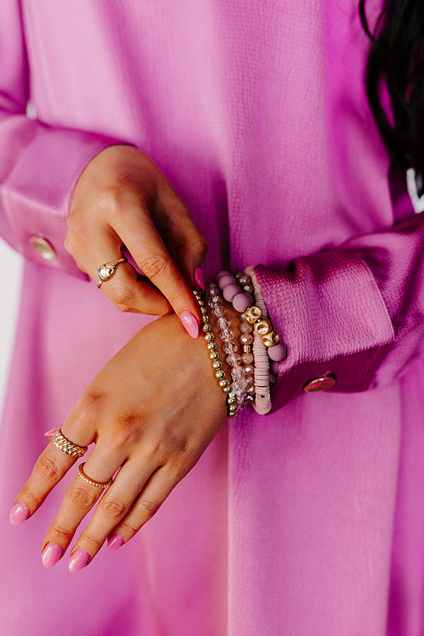 New To The Scene Bracelet Set In Blush • Impressions Online Boutique