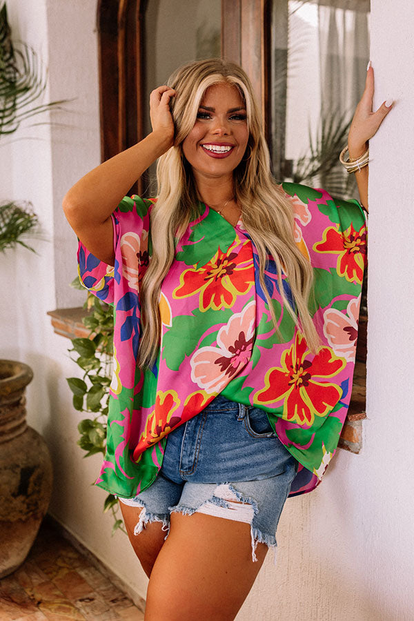 Swoop In Shift Tunic In Pink Curves • Impressions Online Boutique