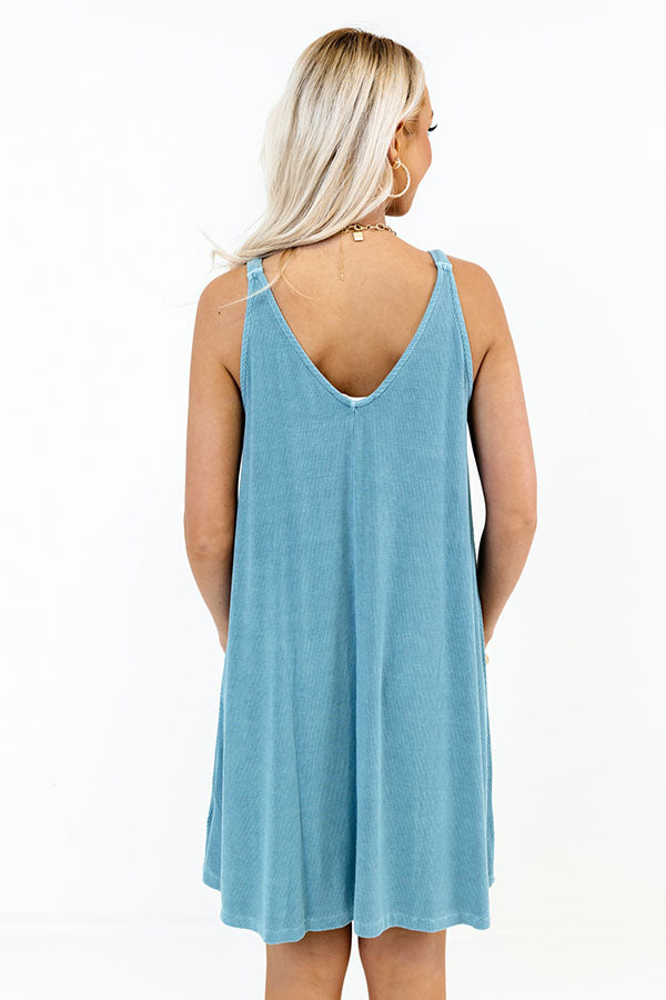Picnic On The Beach Shift Dress In Ocean Blue • Impressions Online Boutique
