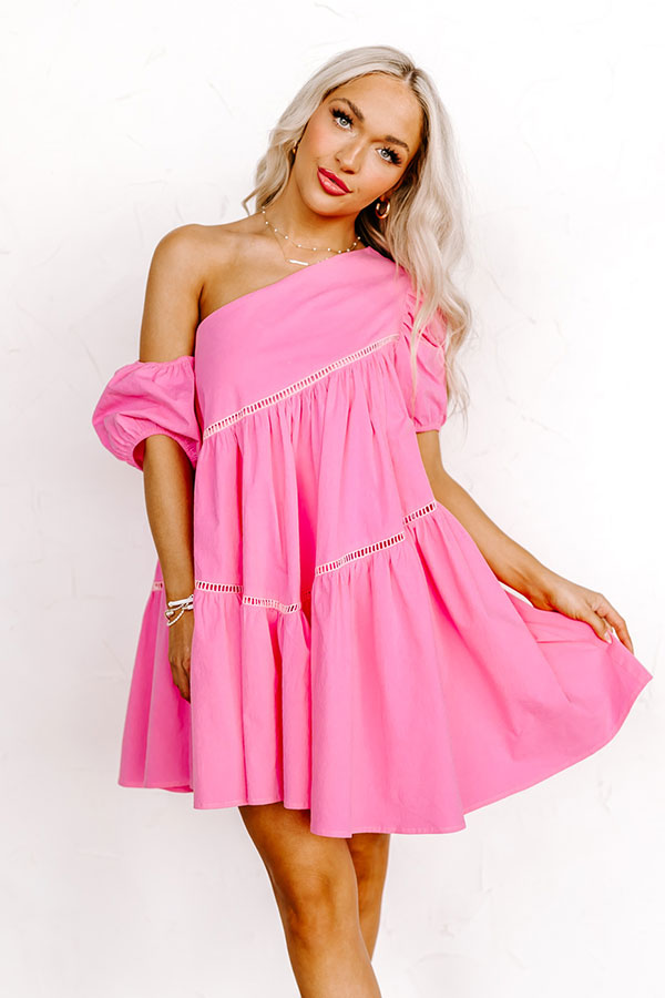 Champagne Boardwalk Mini Dress In Bubblegum Pink • Impressions Online ...