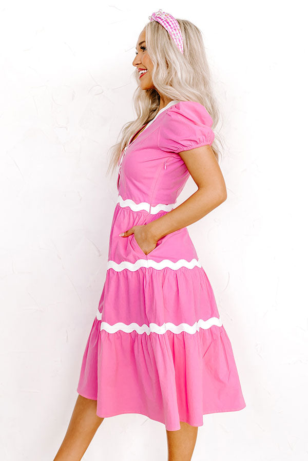 The Westerly Midi Dress In Bubblegum Pink • Impressions Online Boutique