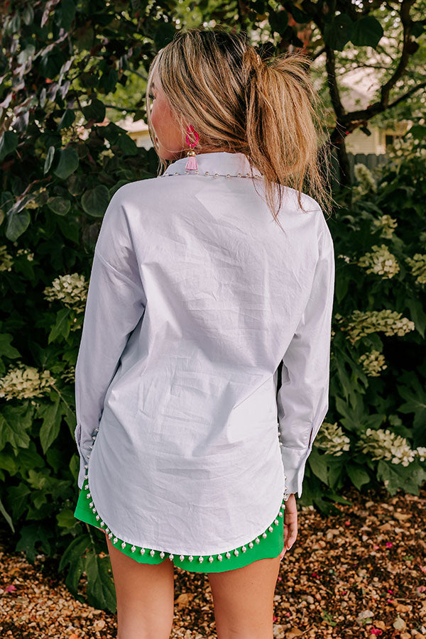 Luxe Debut Embellished Button Up in White • Impressions Online Boutique