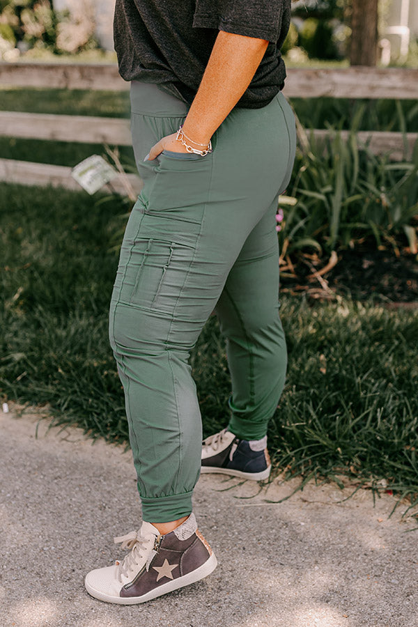 Ivy League Style High Waist Butter Soft Joggers In Light Forest Curves ...