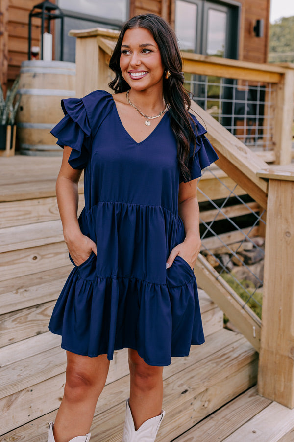 Sharp Witted Mini Dress in Navy – Impressions Online Boutique