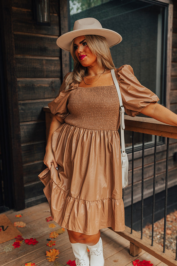 Naturally Radiant Faux Leather Smocked Dress Curves – Impressions ...