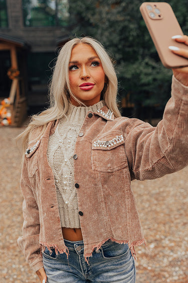 Iced Tea Afternoon Embellished Corduroy Jacket – Impressions Online ...