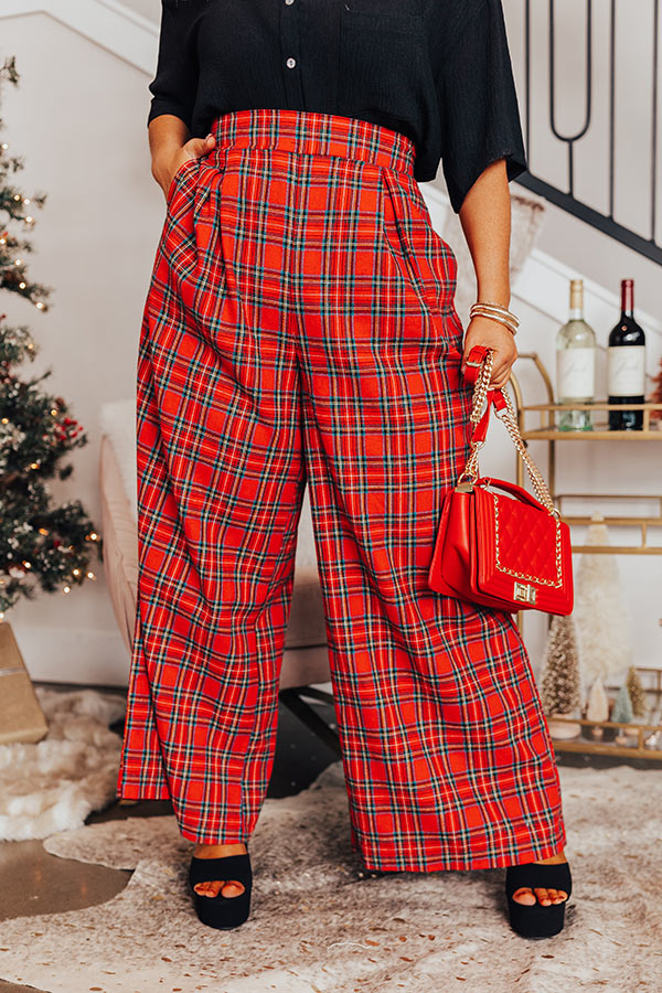 The Kaylie Wide Leg Plaid Pants Curves – Impressions Online Boutique