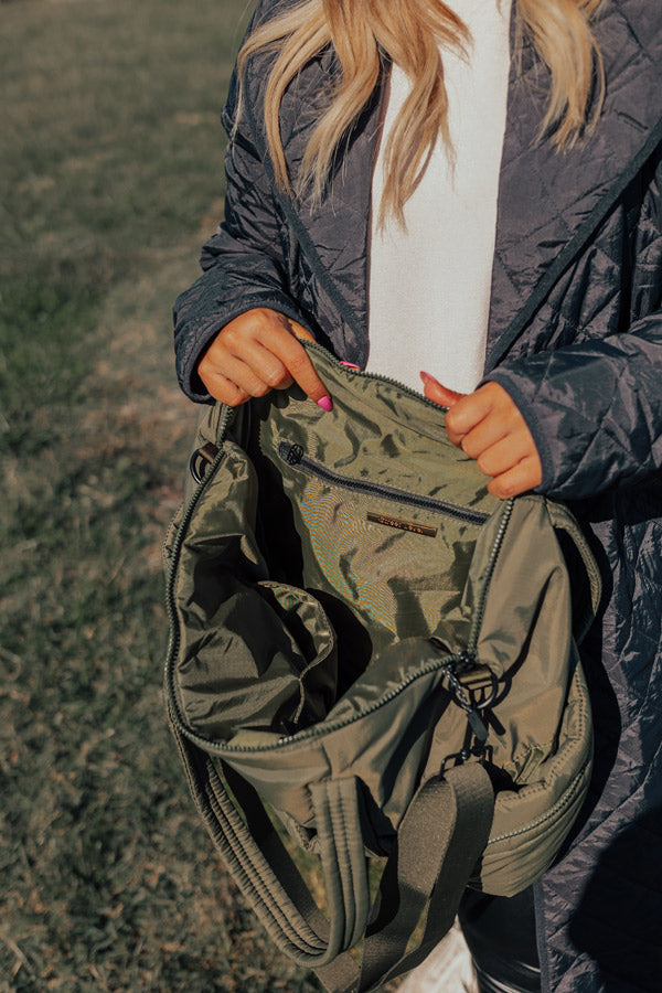 Sharp Witted Quilted Tote In Olive • Impressions Online Boutique