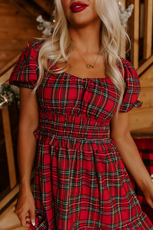 Cranberry Spice Flannel Mini Dress In Red – Impressions Online Boutique