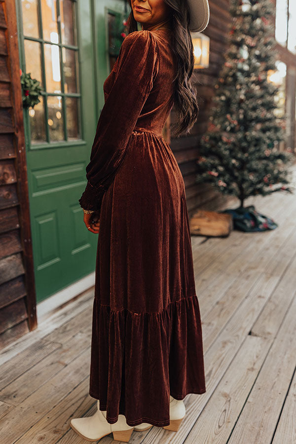 Autumn Date Night Velvet Embroidered Maxi • Impressions Online Boutique