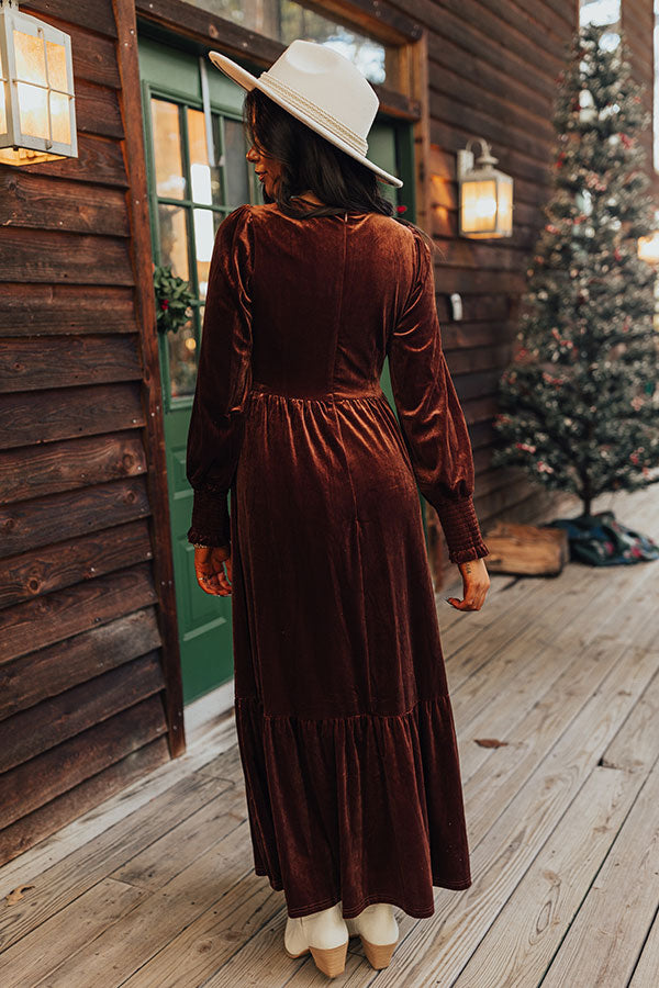 Autumn Date Night Velvet Embroidered Maxi • Impressions Online Boutique
