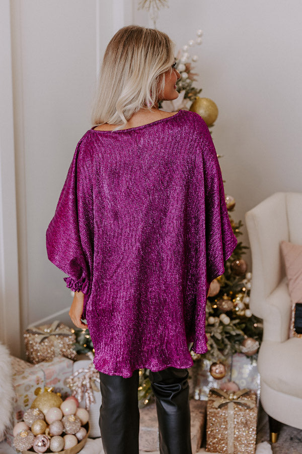 Sleek Silhouettes Metallic Top In Fuchsia • Impressions Online Boutique