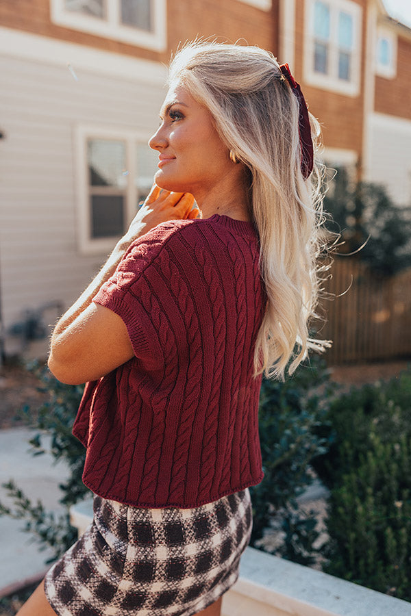 Meet Your Destiny Knit Top In Wine – Impressions Online Boutique
