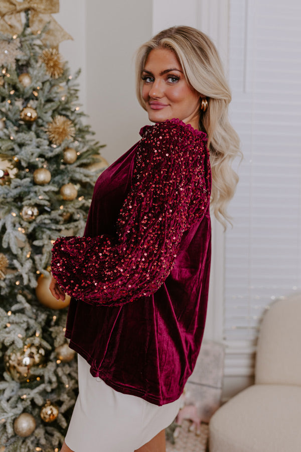 Simple & Elegant Velvet Top In Merlot – Impressions Online Boutique