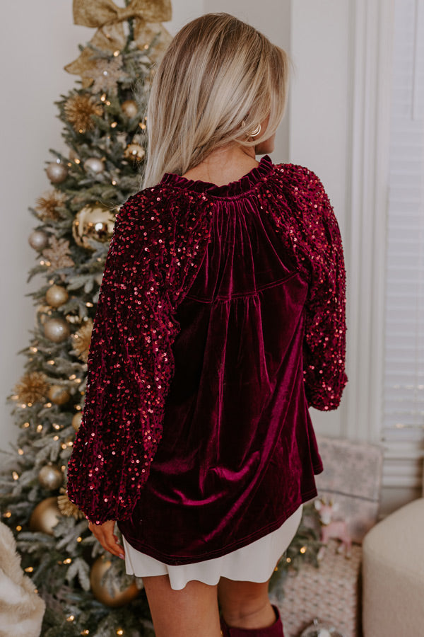 Simple & Elegant Velvet Top In Merlot • Impressions Online Boutique