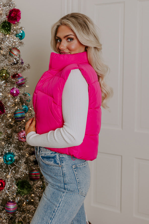 Morning Escape Puffer Vest In Hot Pink • Impressions Online Boutique