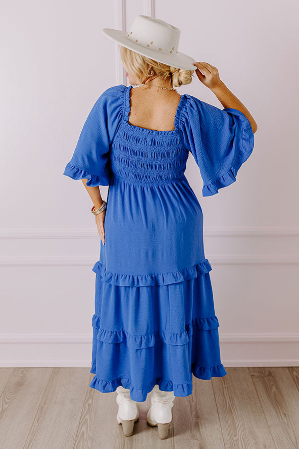 Toes In The Sand Smocked Midi in Royal Blue Curves • Impressions Online ...