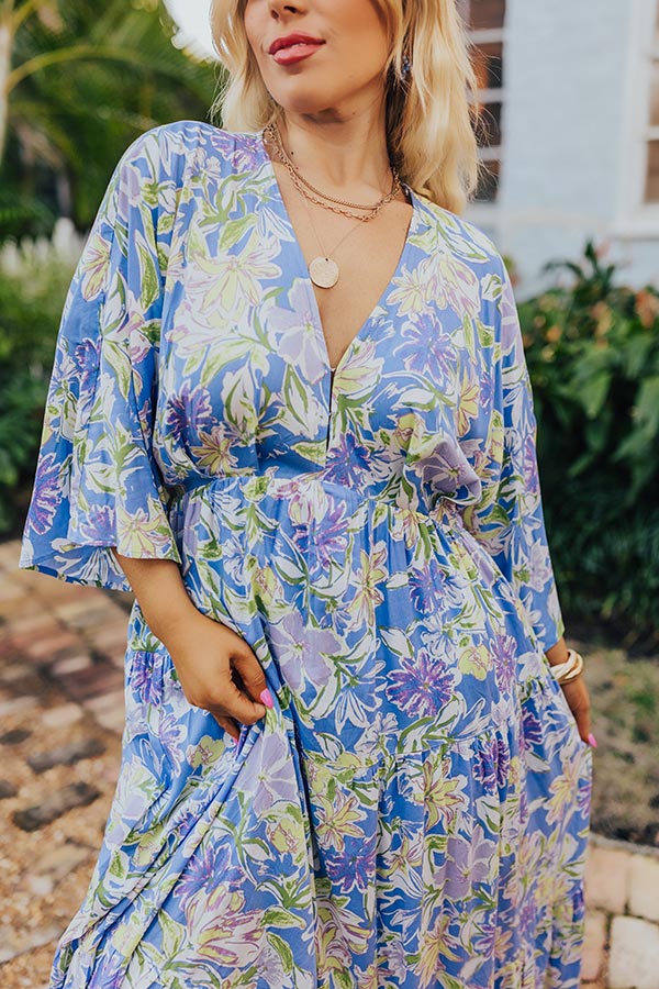 Blossom Breeze Floral Maxi In Periwinkle Curves – Impressions Online ...