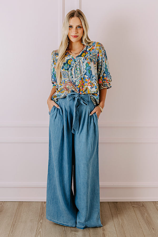 The Serena High Waist Chambray Pants in Medium Wash • Impressions ...