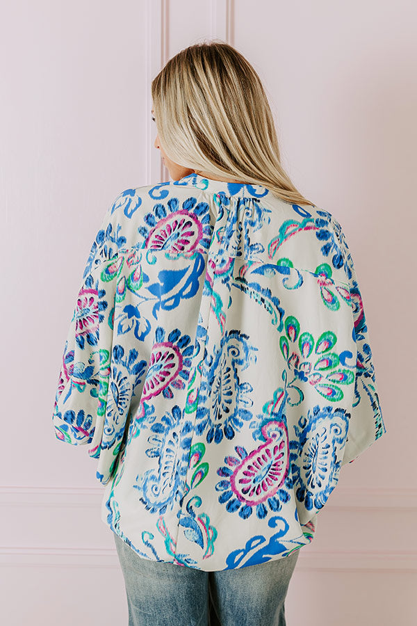 Cocktail Hour Floral Bodysuit in Blue – Impressions Online Boutique