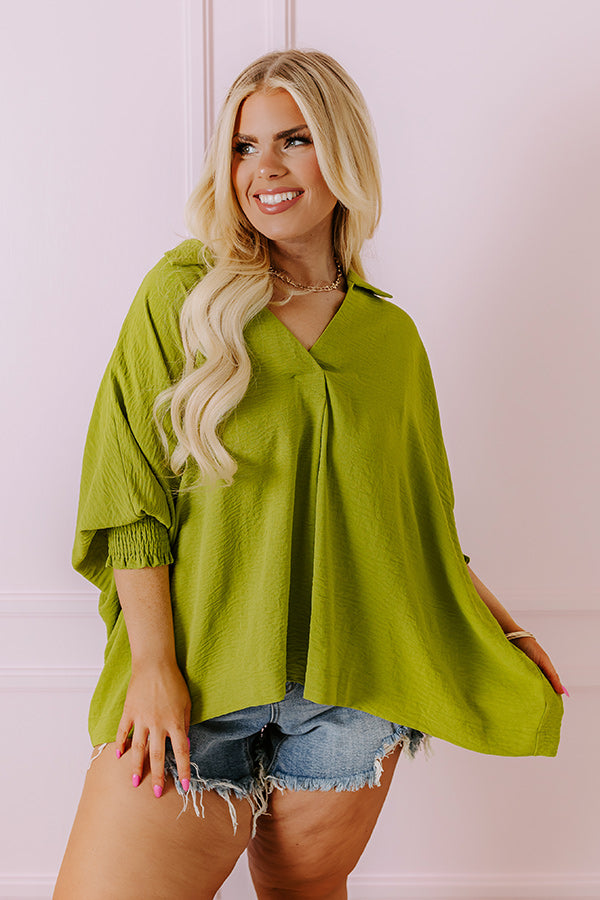 Luxe Lane Shift Top In Lime Curves • Impressions Online Boutique